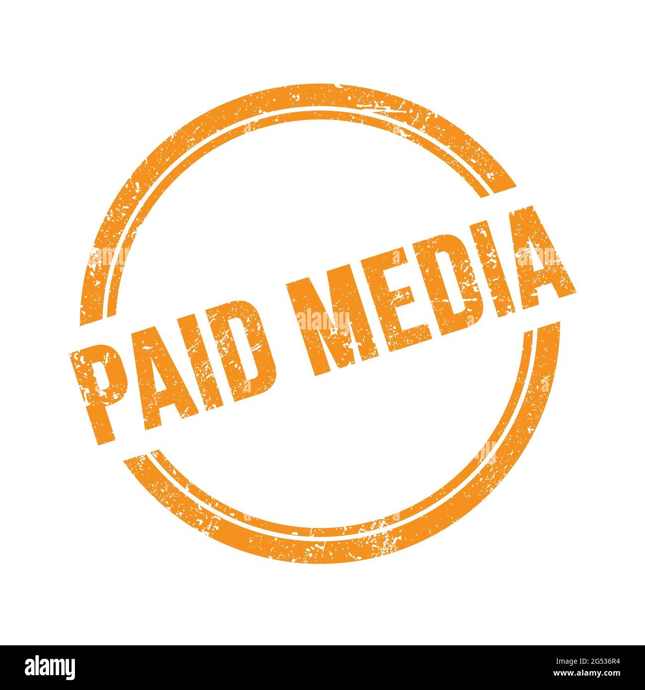 PAID MEDIA text written on orange grungy vintage round stamp Stock ...