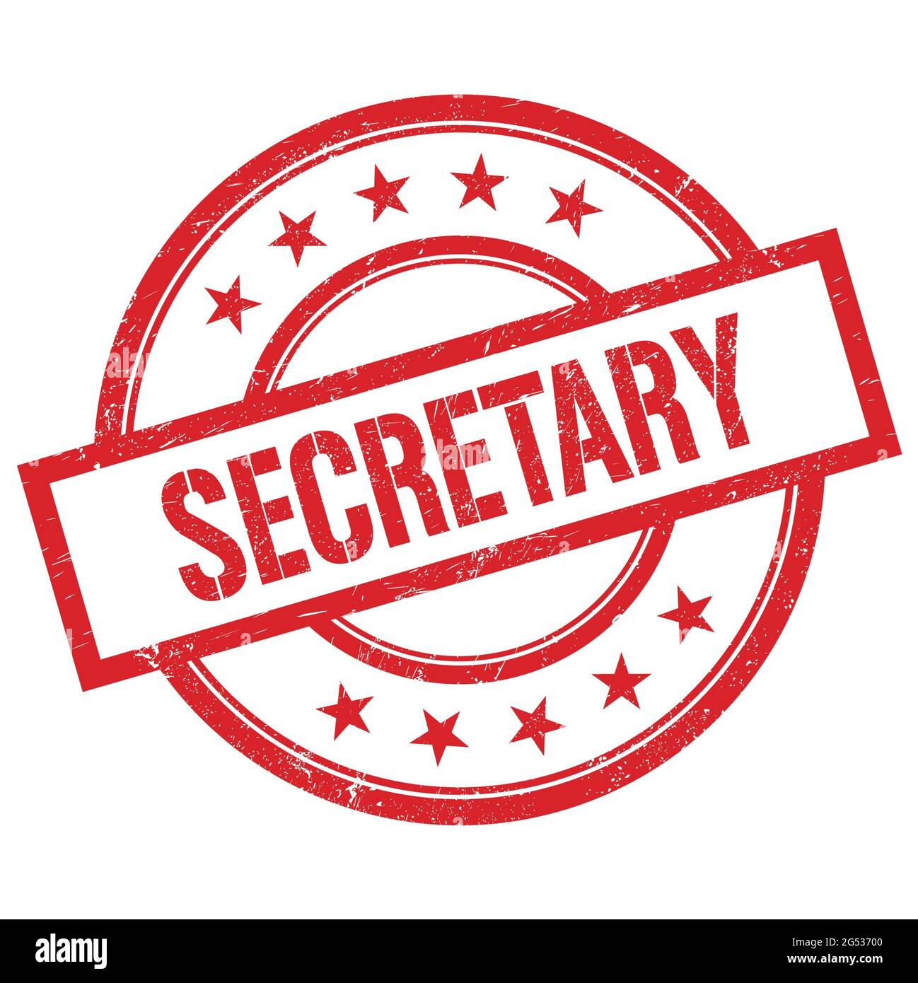 SECRETARY text written on red round vintage rubber stamp Stock Photo ...
