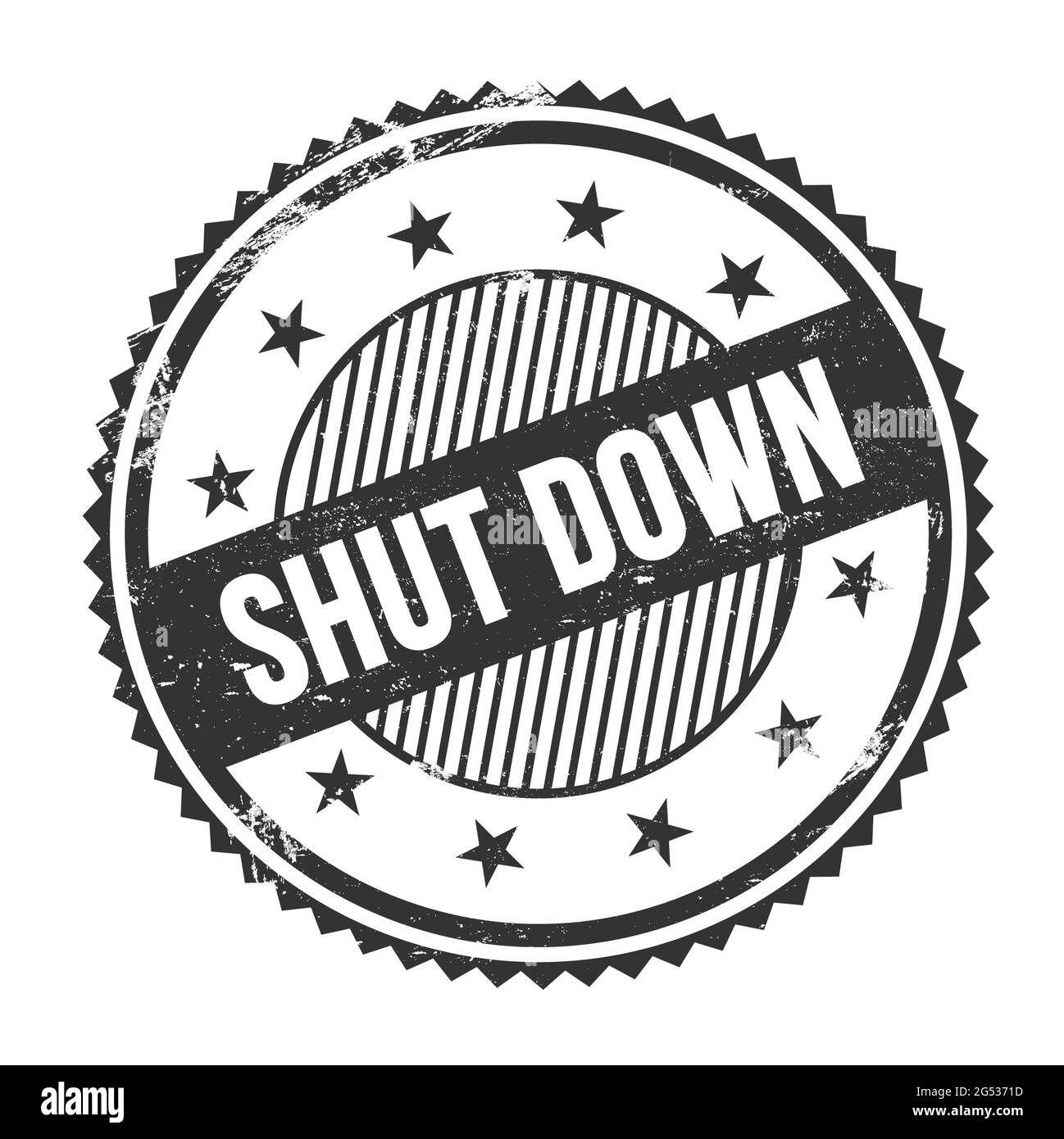 Shut Down Stamp Black and White Stock Photos & Images - Alamy