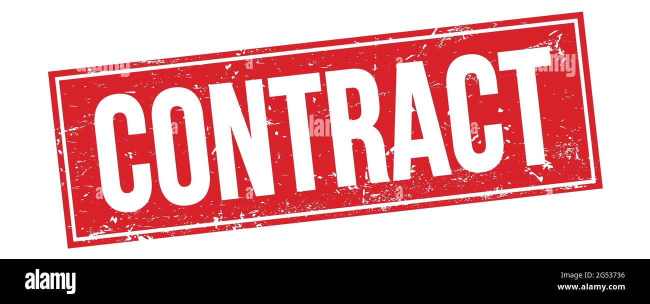CONTRACT text on red grungy rectangle stamp sign Stock Photo - Alamy