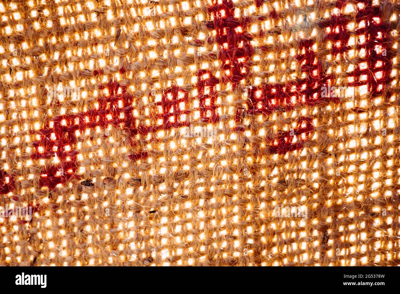 Rough sackcloth or burlap texture - Close up Stock Photo - Alamy