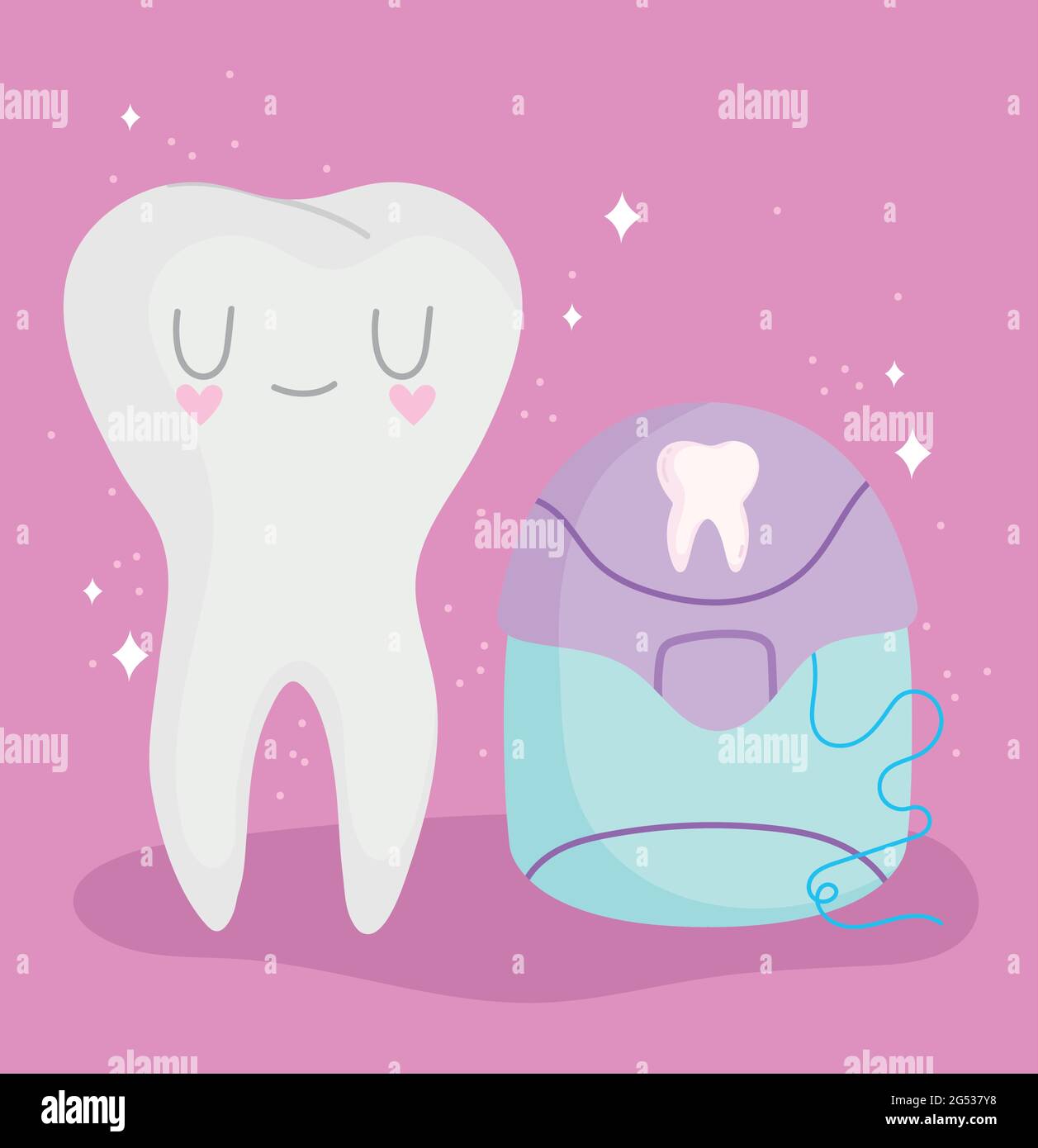 cute tooth and floss Stock Vector Image & Art - Alamy