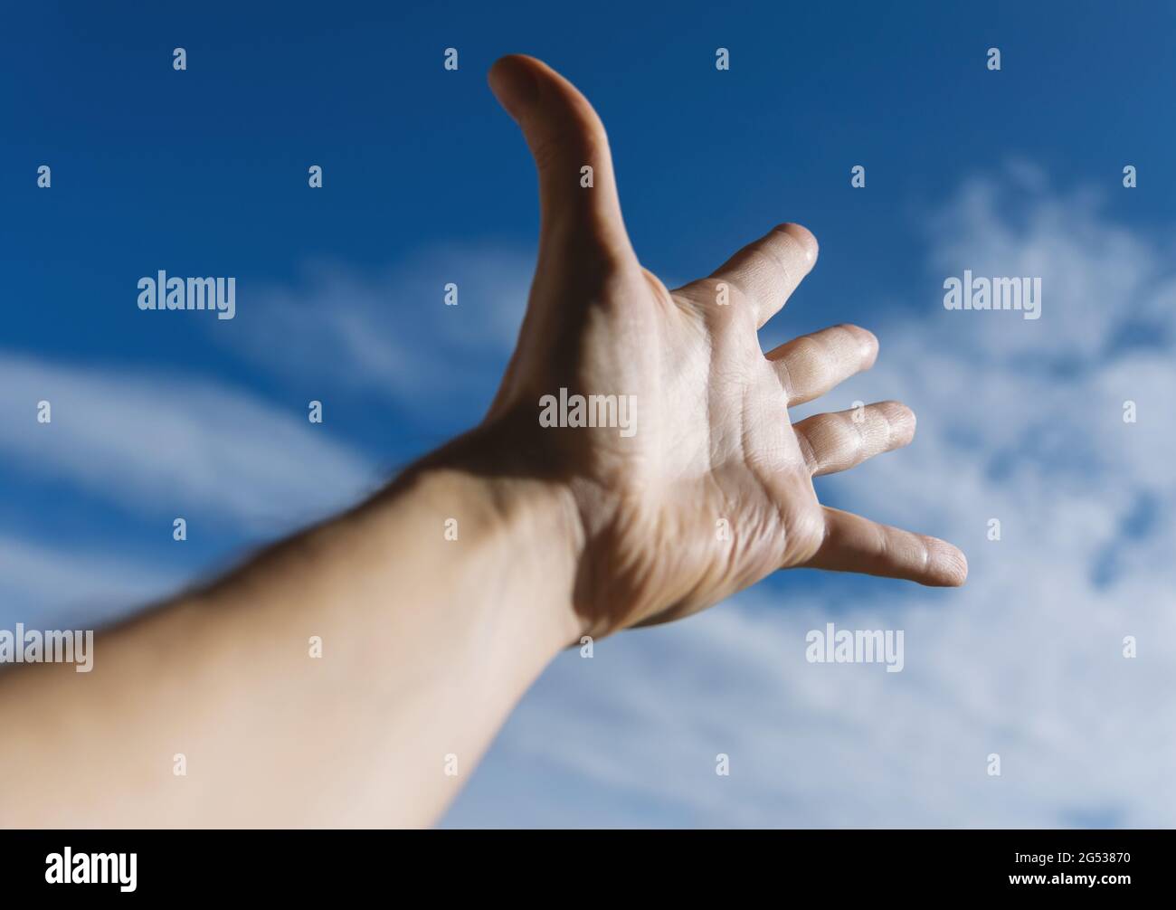 Hand outstretched towards hi-res stock photography and images - Alamy