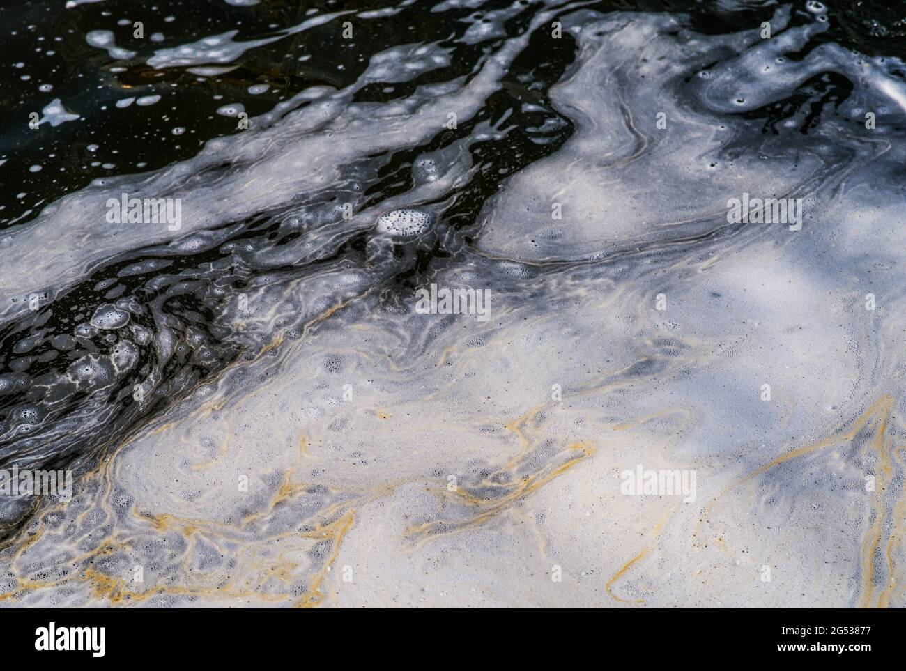 Garbage pollution in the water. Selective focus with shallow depth of ...