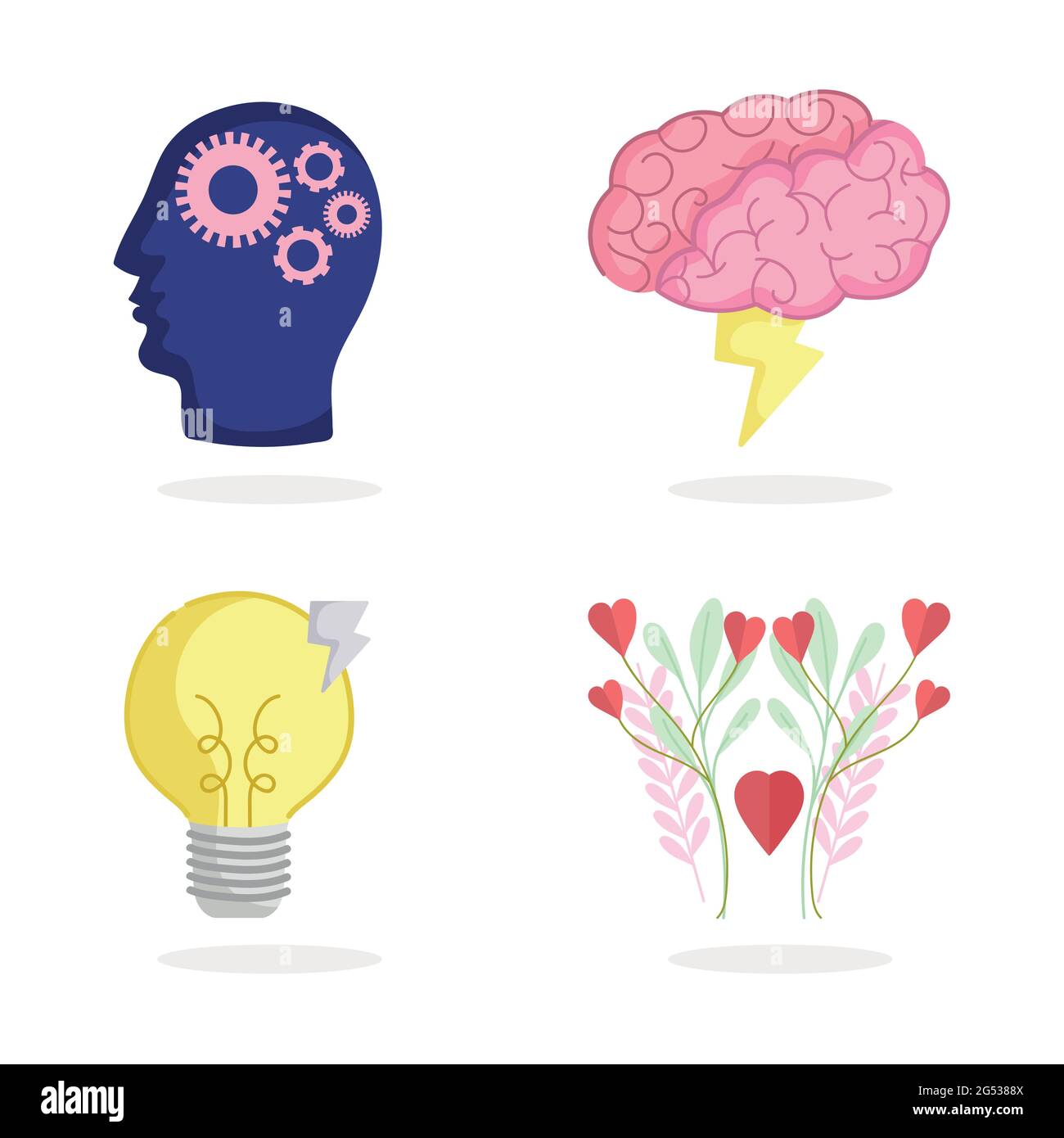 brain think set Stock Vector Image & Art - Alamy