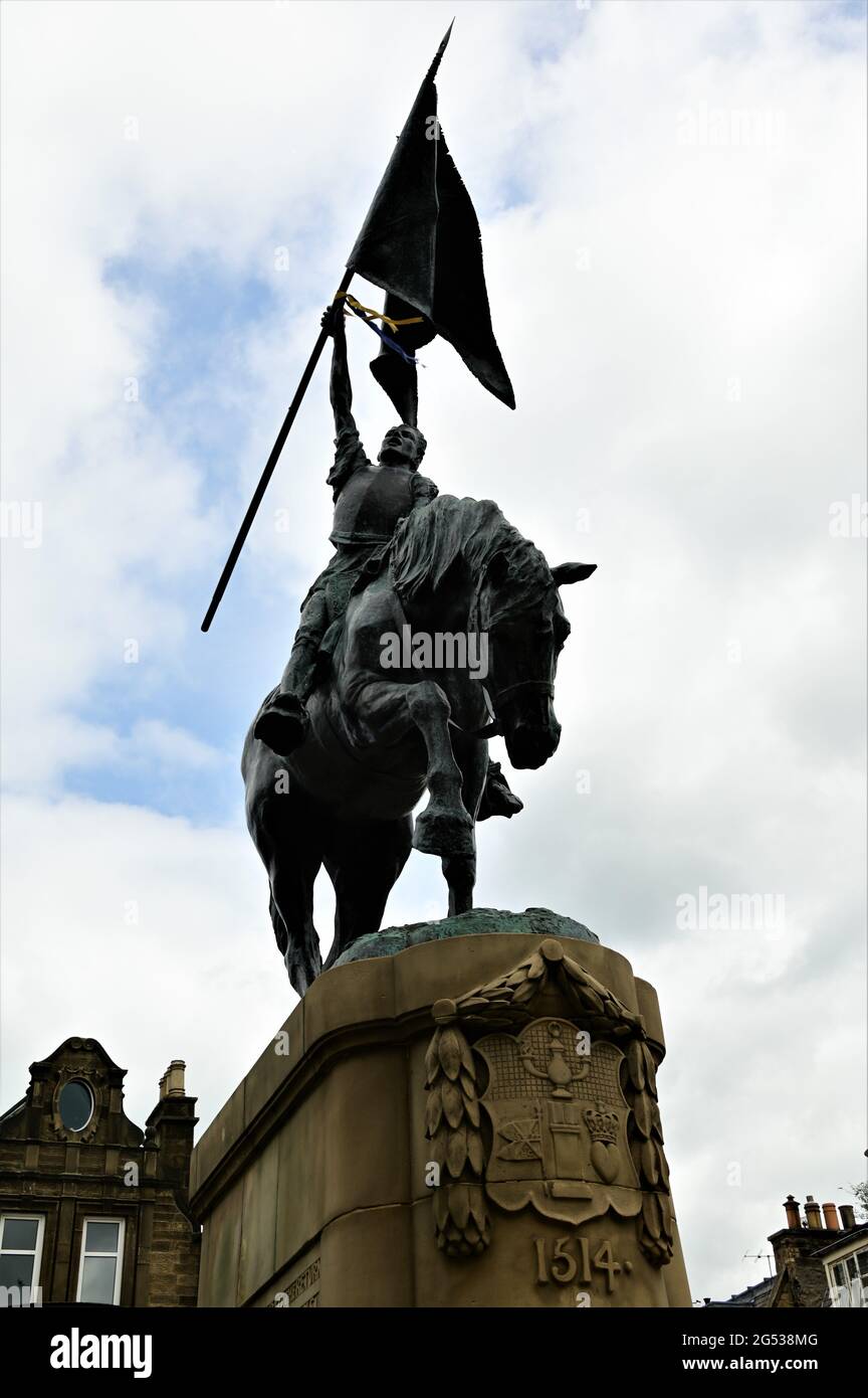 A view of the horse memorial monument in the Borders town of Hawick ...