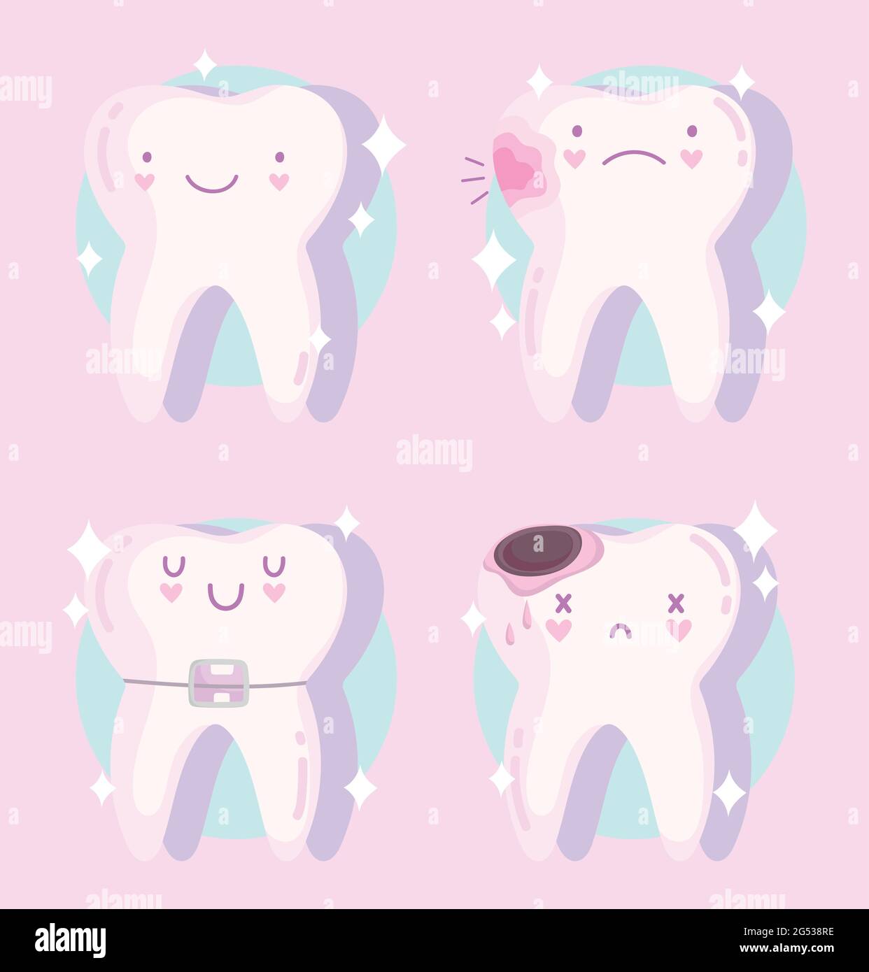 kawaii teeth set Stock Vector Image & Art - Alamy