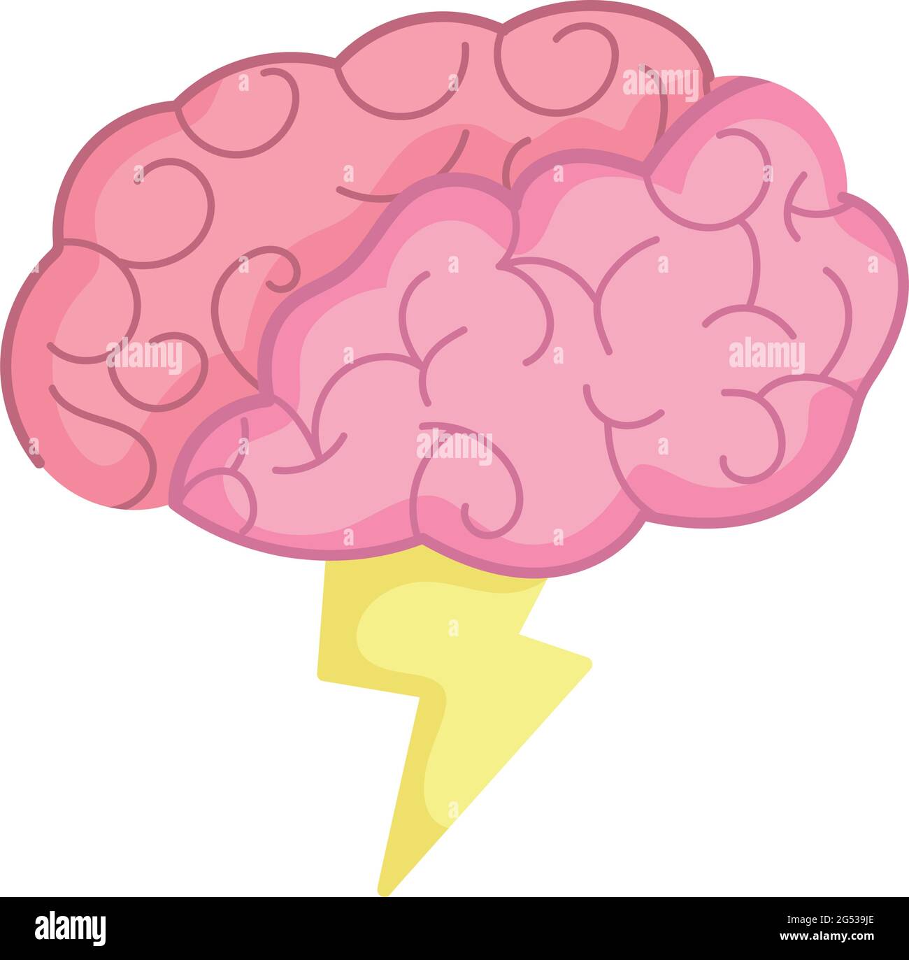 brain with lightning Stock Vector Image & Art - Alamy