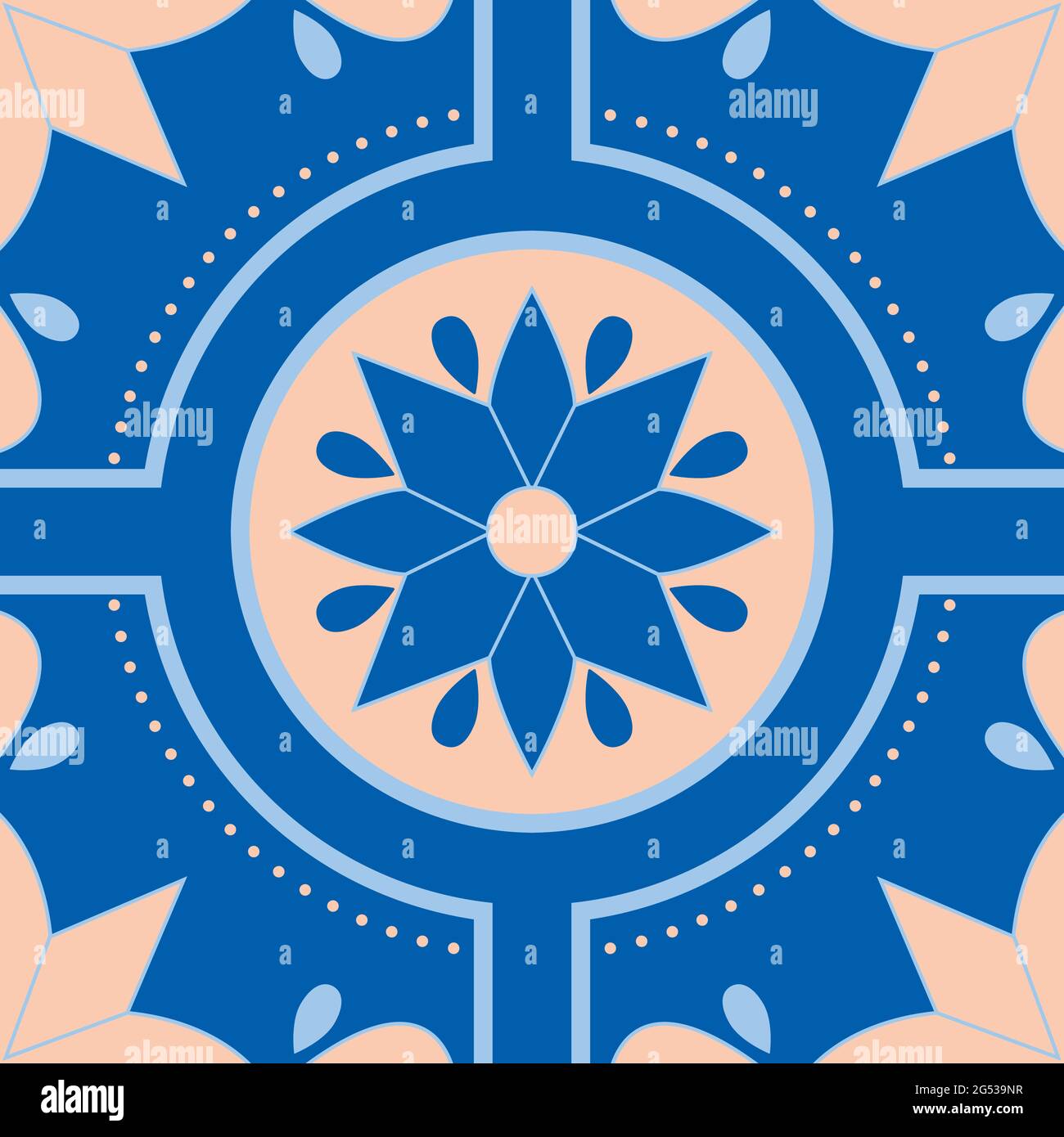 Blue Moroccan tile Pattern in Vector. Vector illustration Stock Vector ...