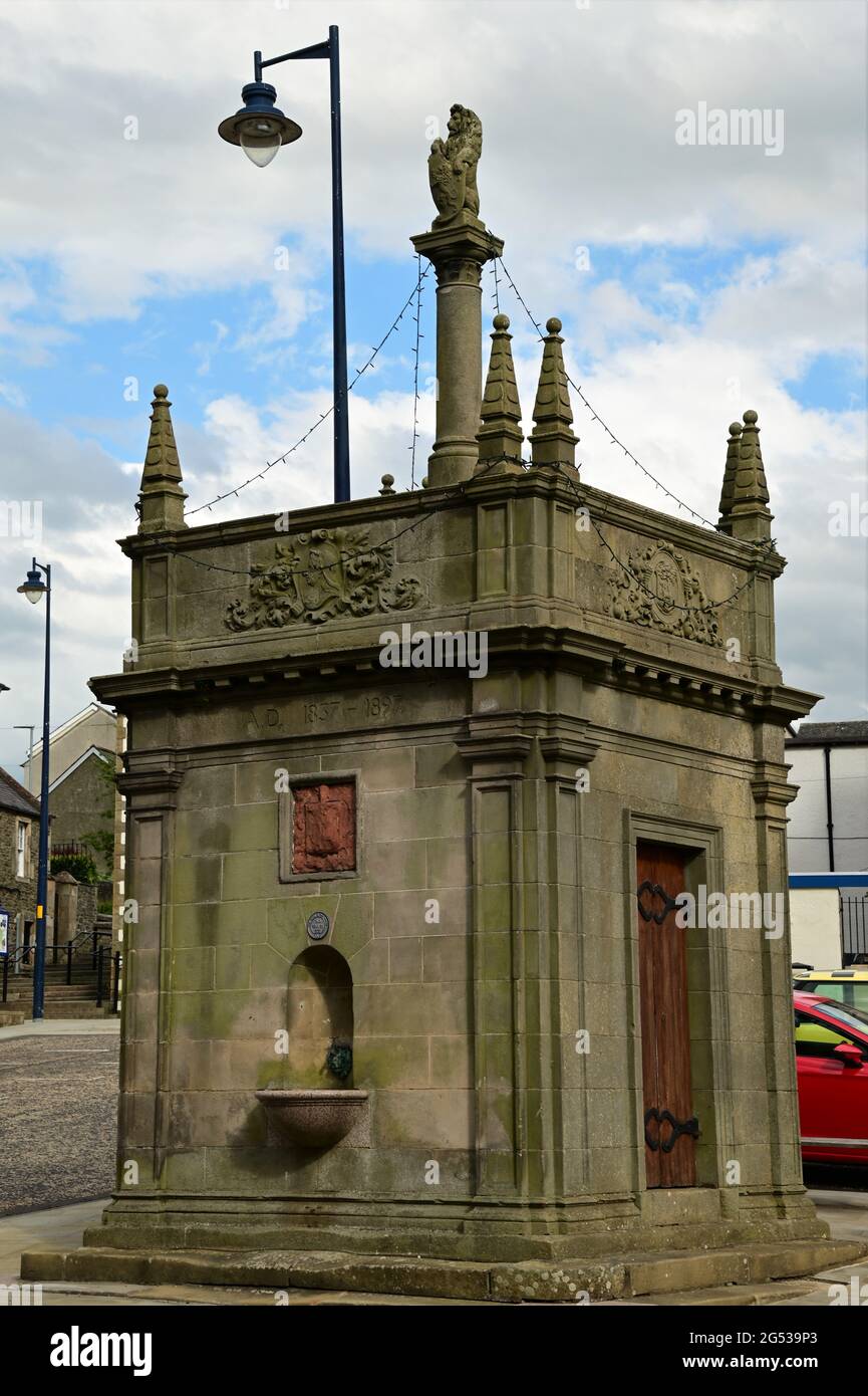 A view of the medieval stone tolbooth building in the centre of the ...