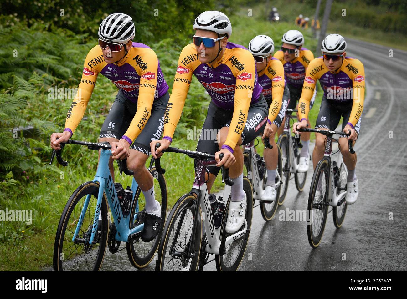Dutch Mathieu van der Poel of Alpecin-Fenix and Belgian Jonas Rickaert ...