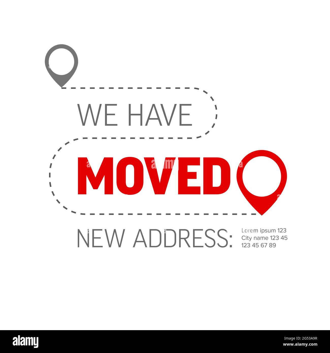 We are moving from one address to another address - minimalistic flyer ...