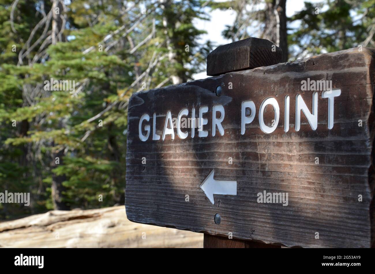 Glacier point sign Yosemite National Park Stock Photo - Alamy