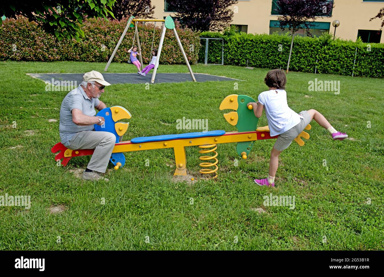 Elderly playing with kids, at Civitas Vitae, a residence for elderly ...