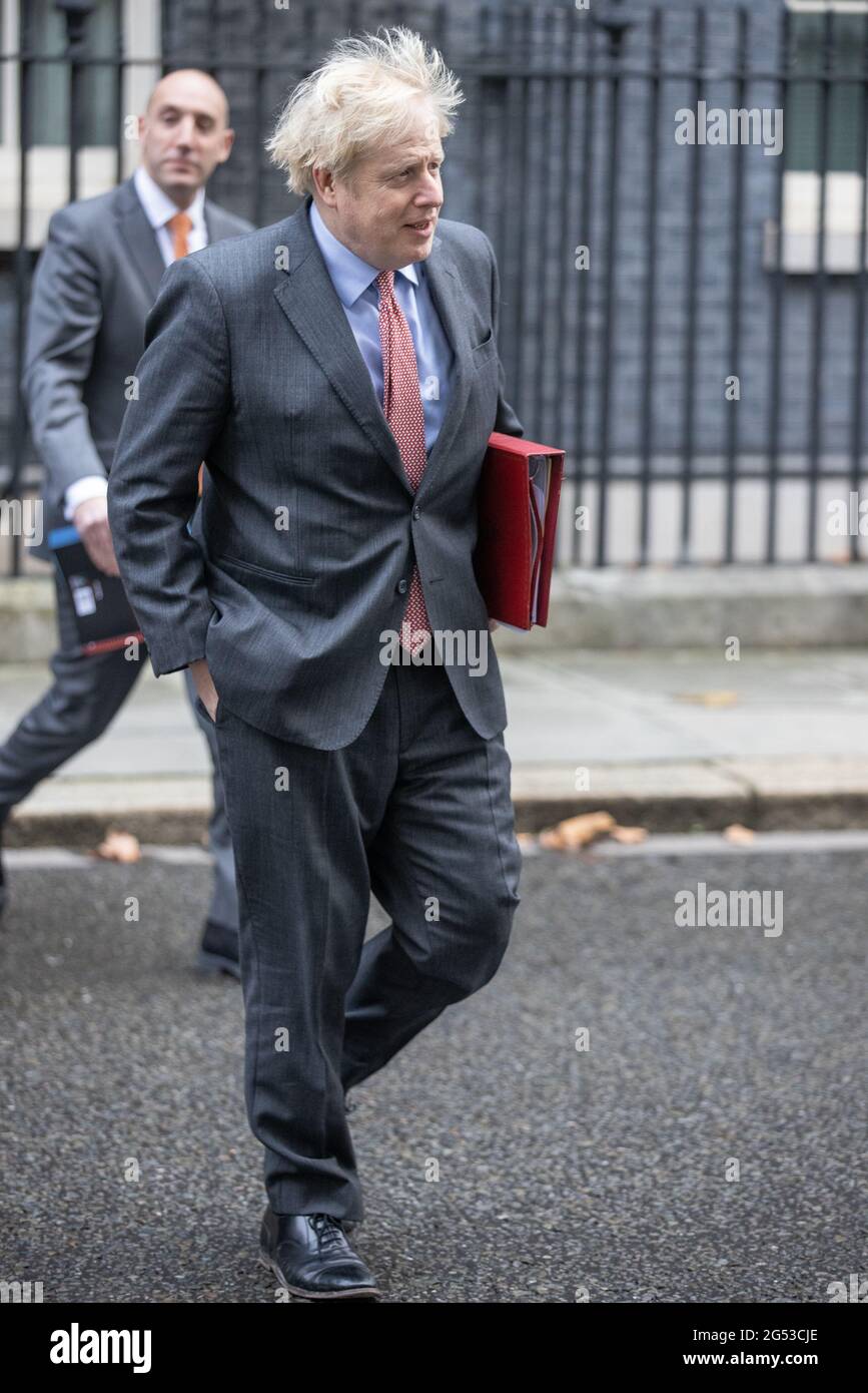 Prime Minister, Boris Johnson on Downing Street before the cabinet ...