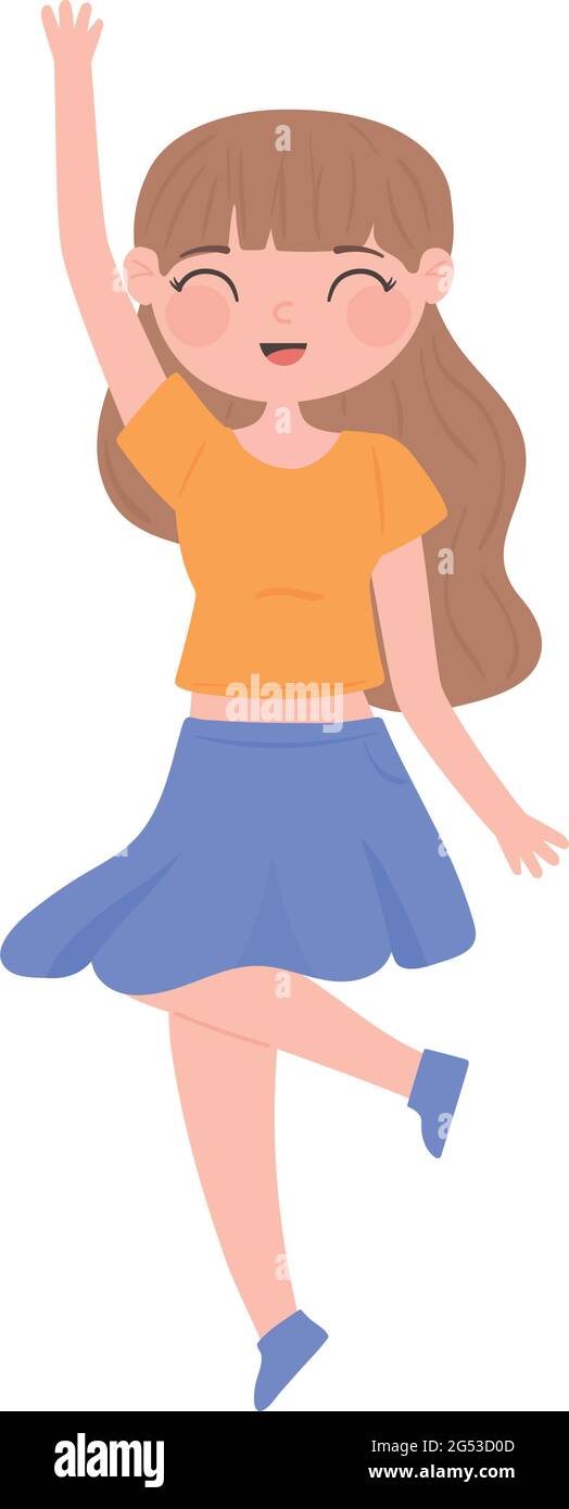 happy girl smiling cartoon Stock Vector Image & Art - Alamy