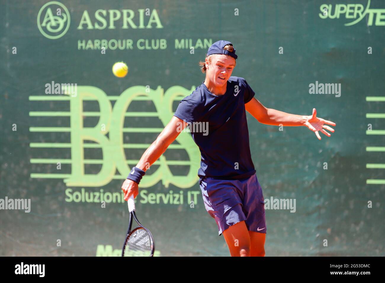 Milan, Italy. 25th June, 2021. The Danish tennis player Holger Rune ...