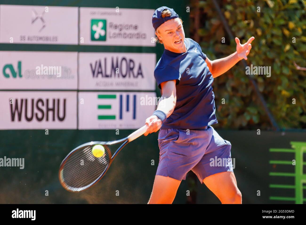Milan, Italy. 25th June, 2021. The Danish tennis player Holger Rune ...