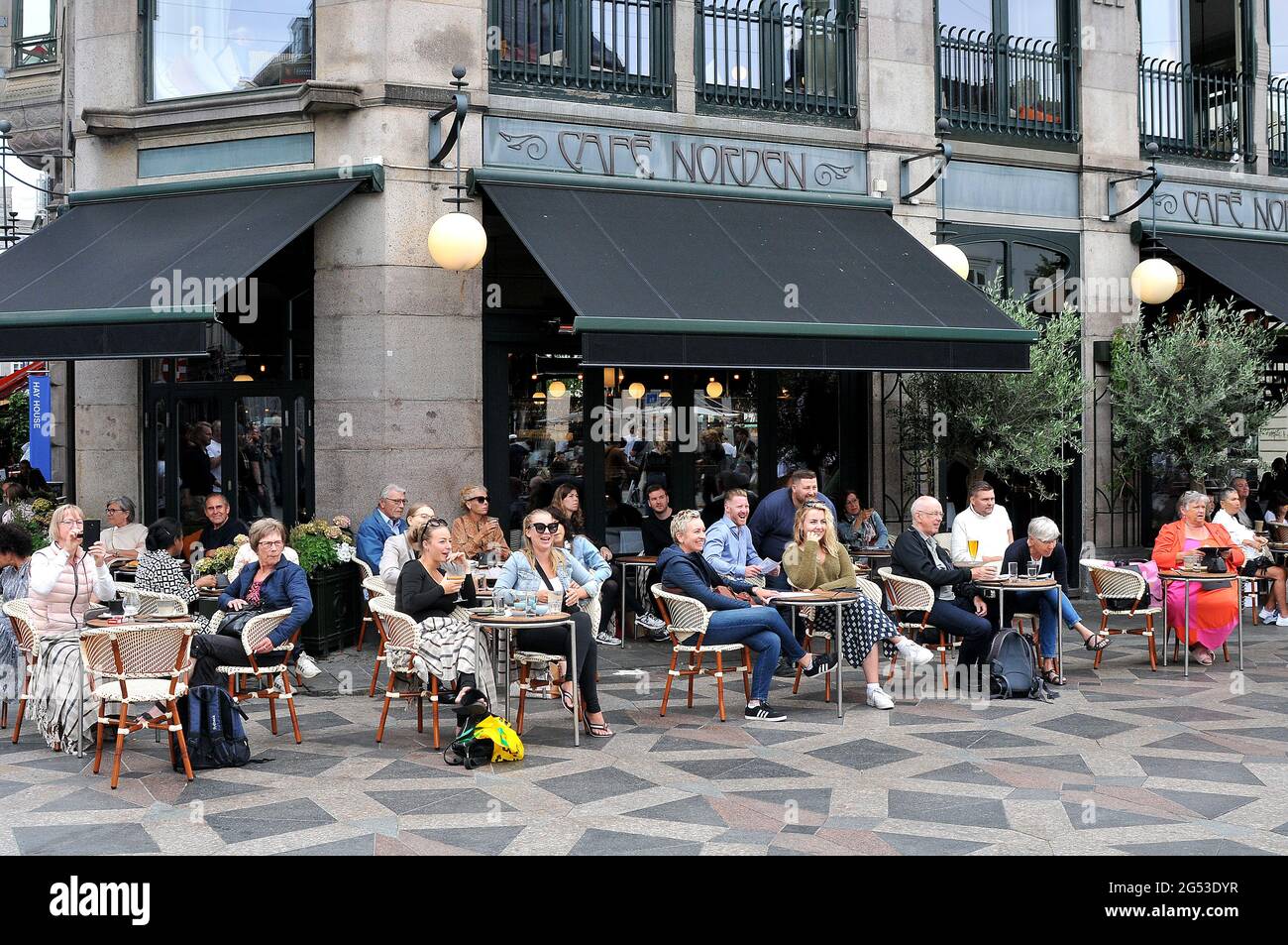 Copenhagen, Denmark. 25 June 2021, Out door food and drinks servcie at ...