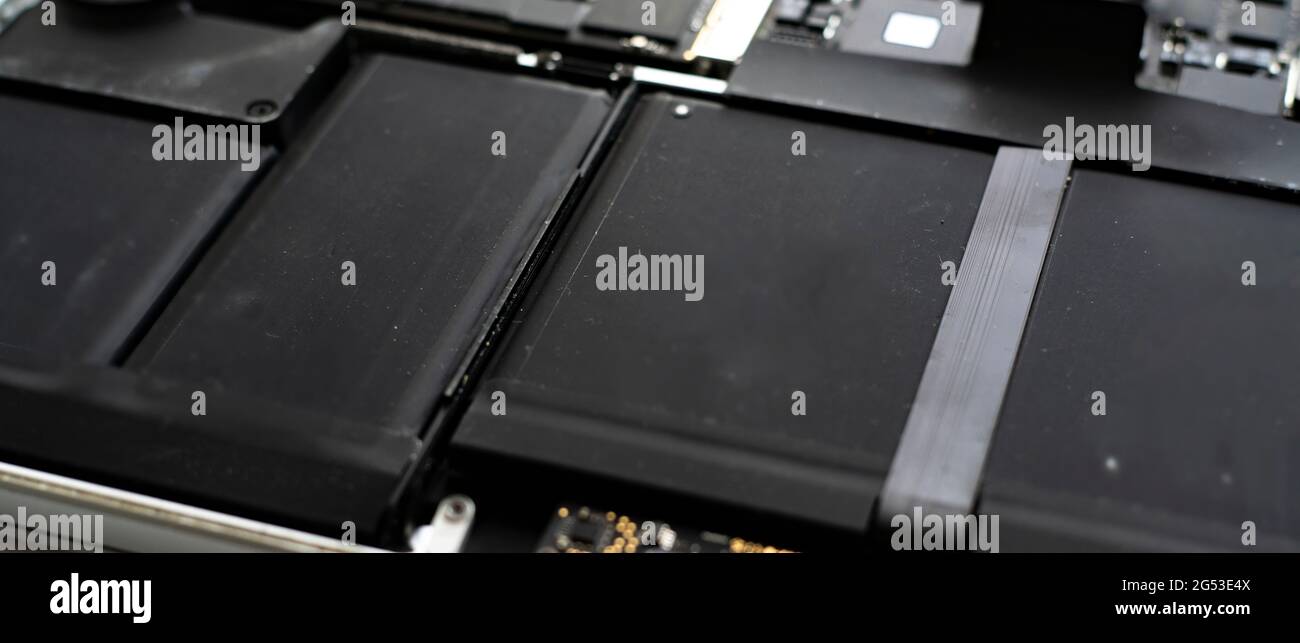 inside the mobile laptop computer with li-ion battery, rechargable ...