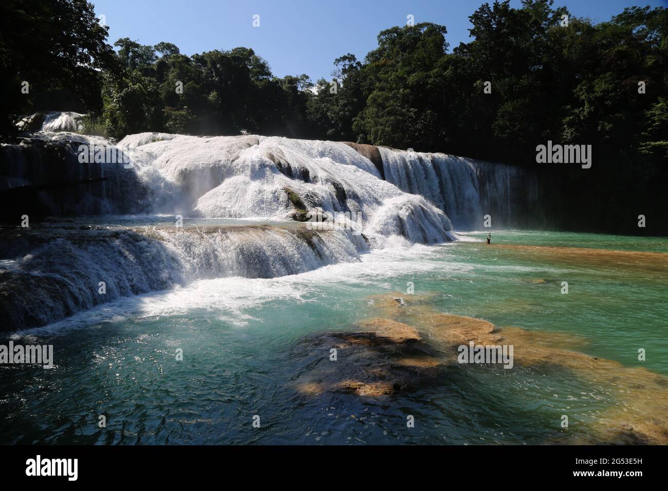 Waterfalls in Agua Azul National Park, Mexico Stock Photo - Alamy