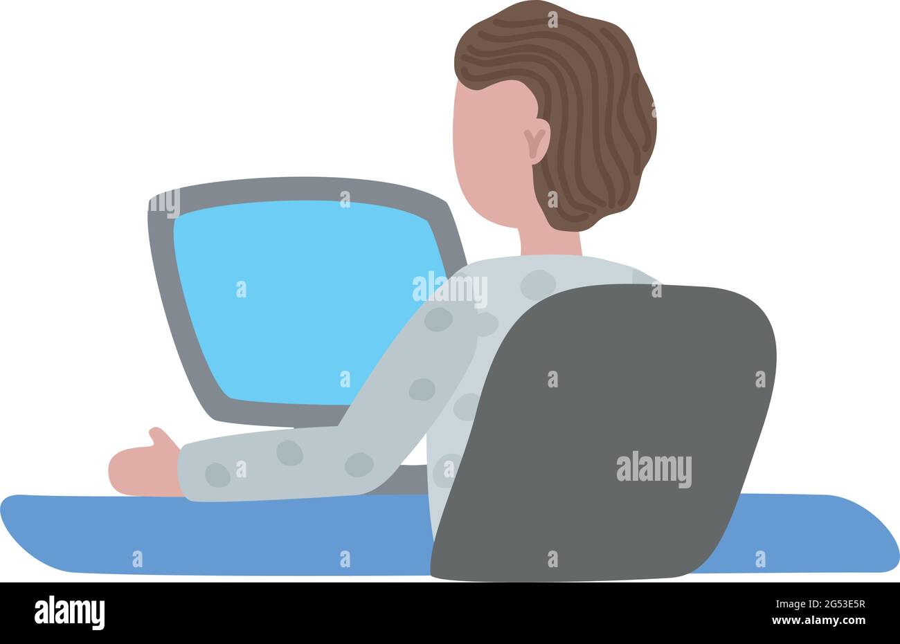 Man with computer on white background Stock Vector Image & Art - Alamy