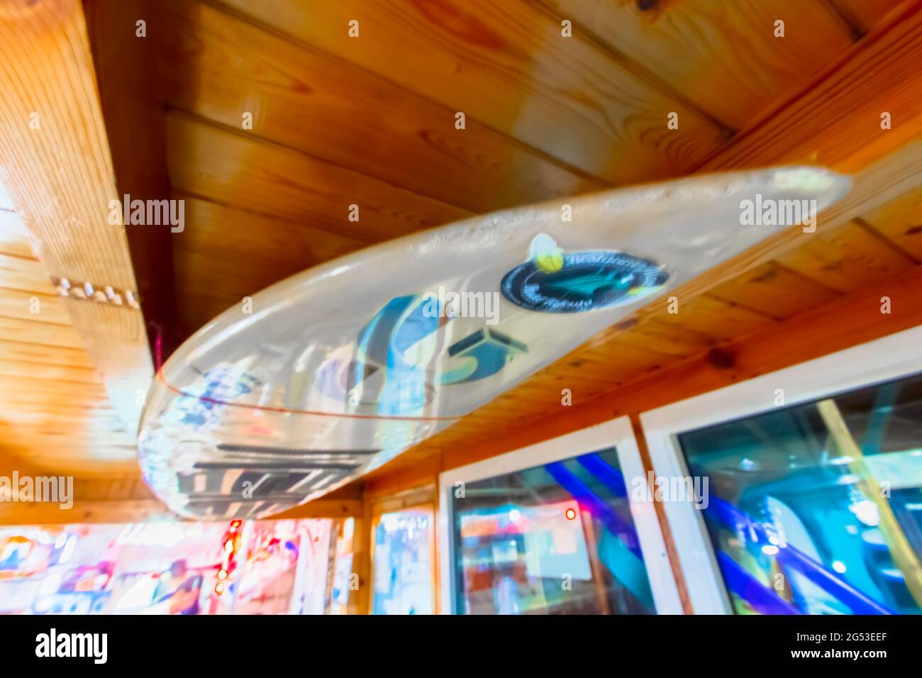 Roof designed by skate boards and surf boards Stock Photo - Alamy