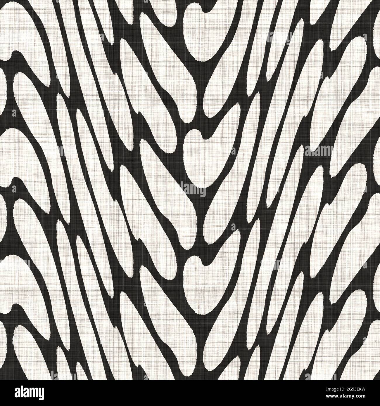 Seamless black white woven cloth geometric linen texture. Two tone ...