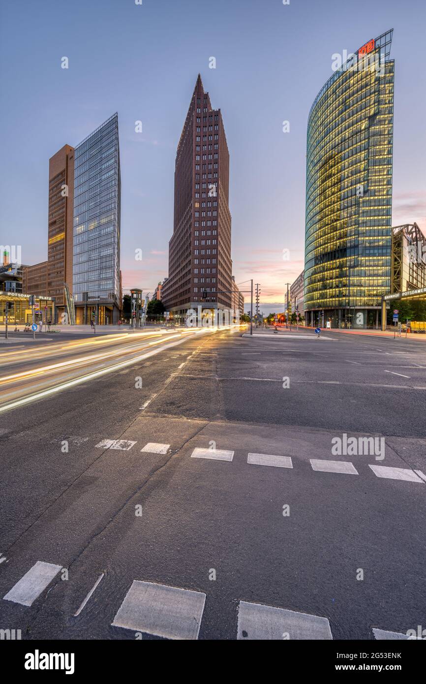 BERLIN, GERMANY - June 09, 2021: The Potsdamer Platz is the symbol of ...