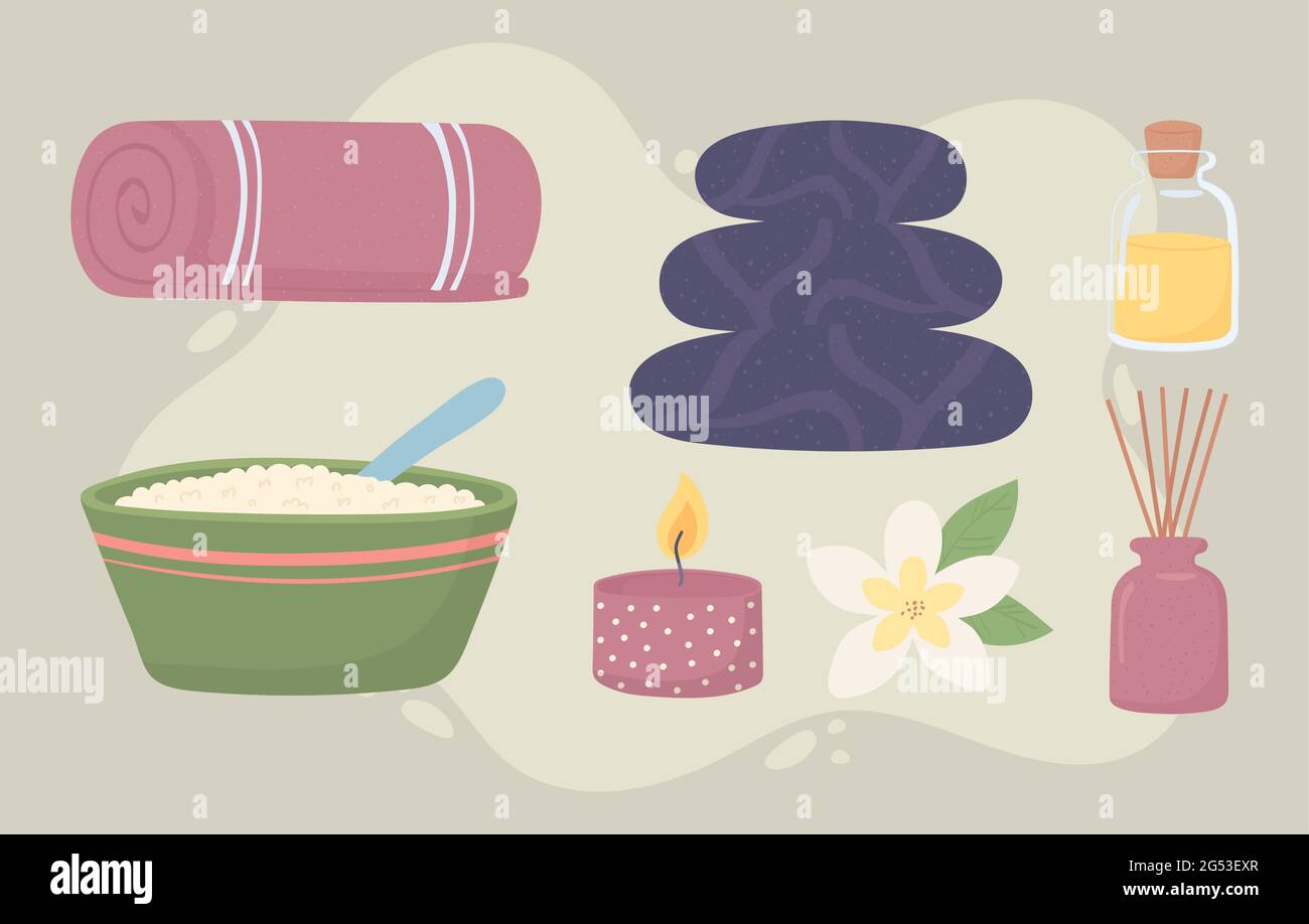 spa icon set treatment Stock Vector Image & Art - Alamy