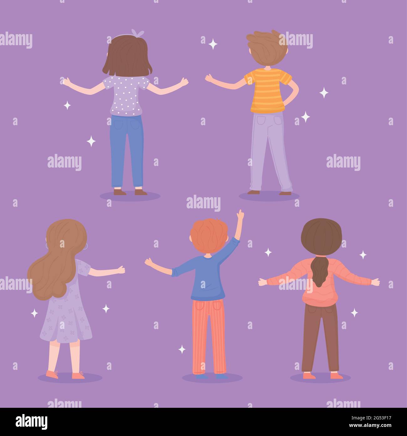 Female friends back view Stock Vector Images - Alamy