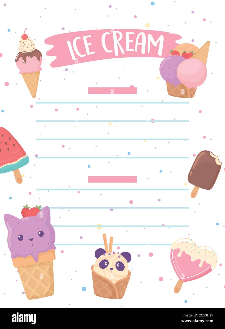 ice cream menu Stock Vector Image & Art - Alamy