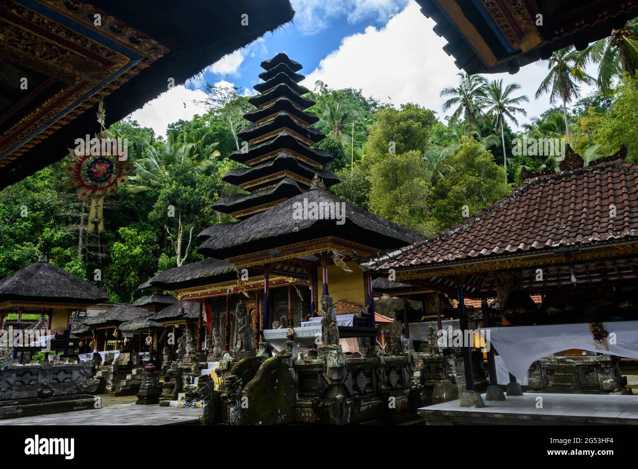 The innermost sanctum (jero) of Pura Kehen temple featuring the 11 ...