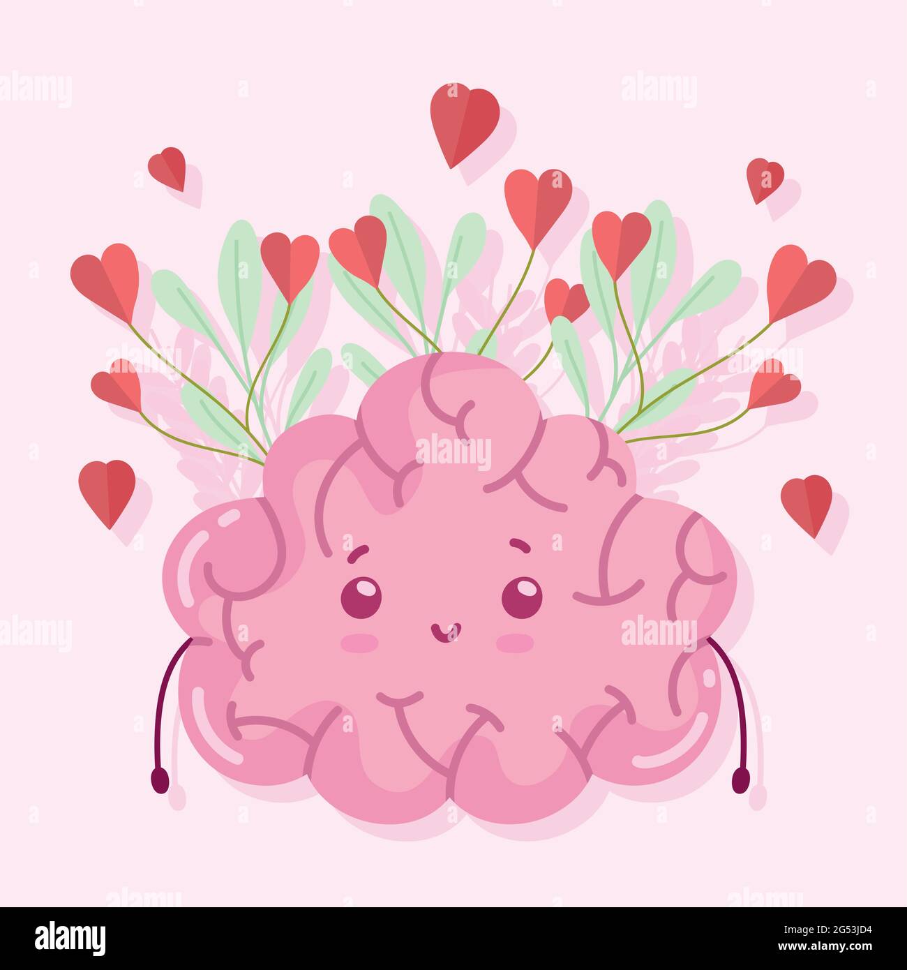 brain cute kawaii Stock Vector Image & Art - Alamy