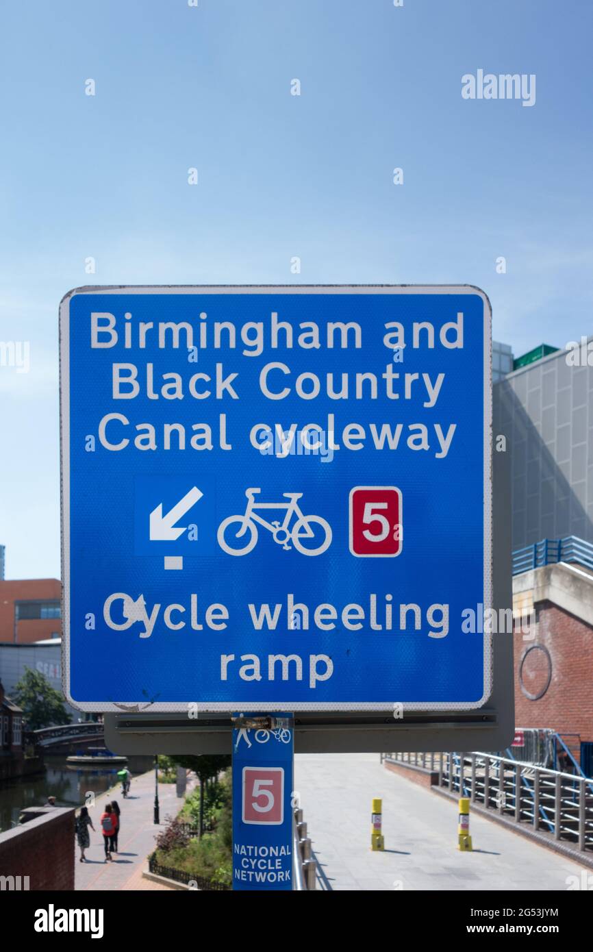 National Cycle Network sign for the Birmingham and Black Country route ...