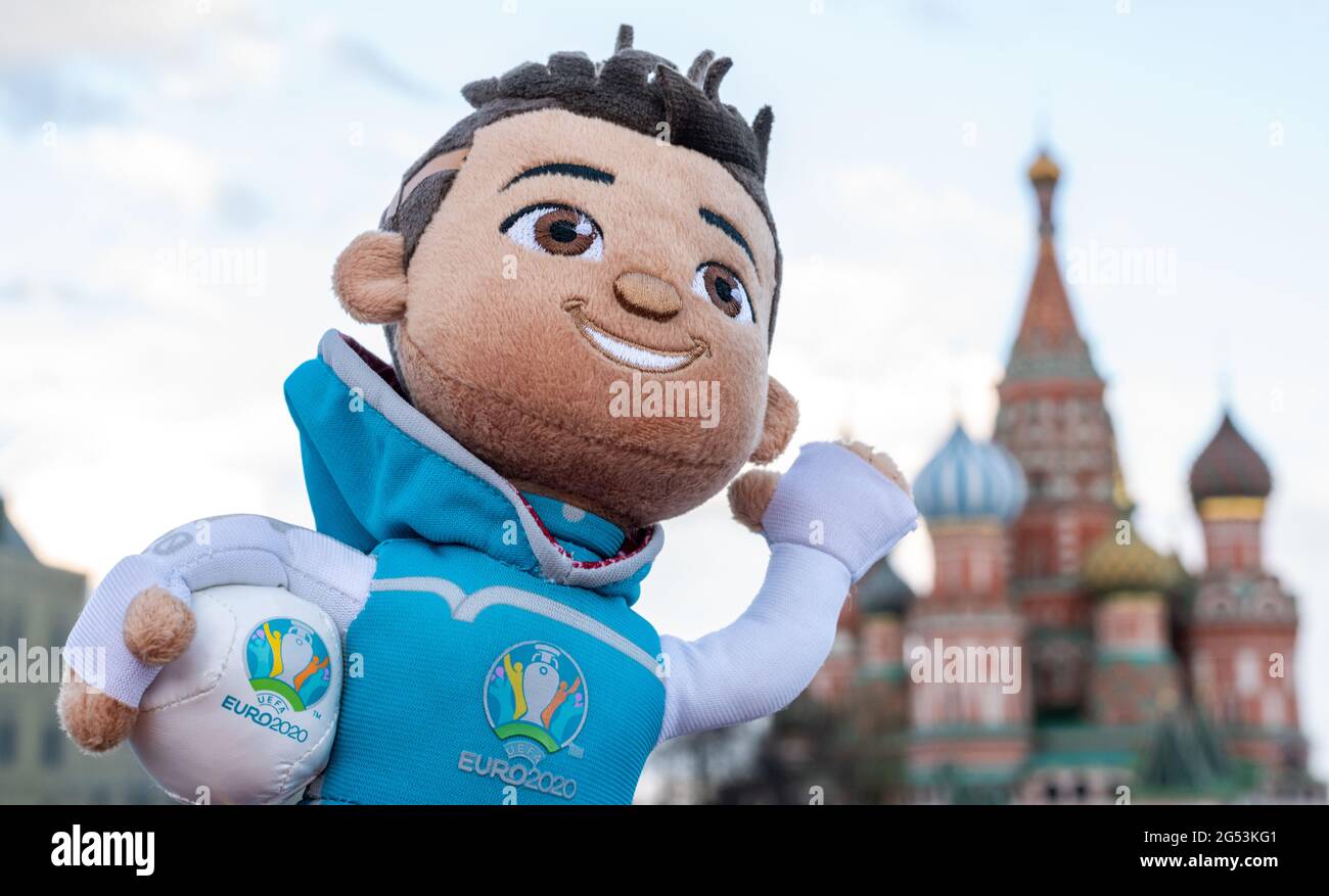April 25, 2021, Moscow, Russia. The mascot of the European Football ...