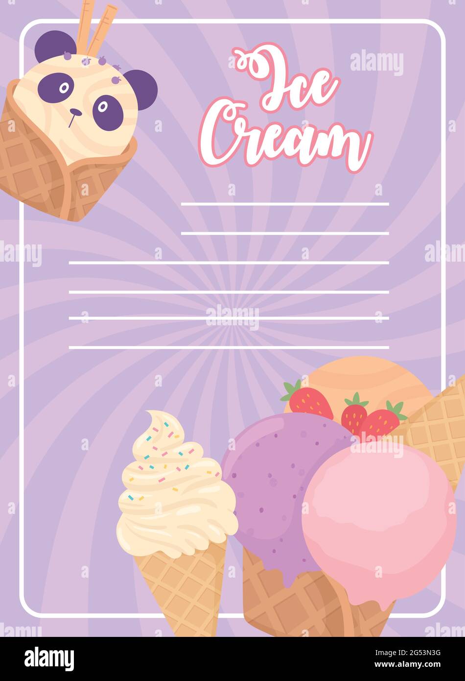 ice cream poster Stock Vector Image & Art - Alamy