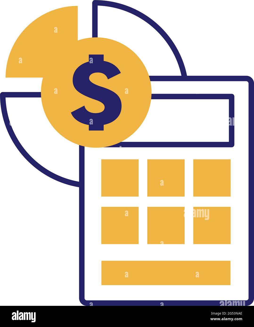 Coin pie chart and calculator of money financial business Stock Vector ...