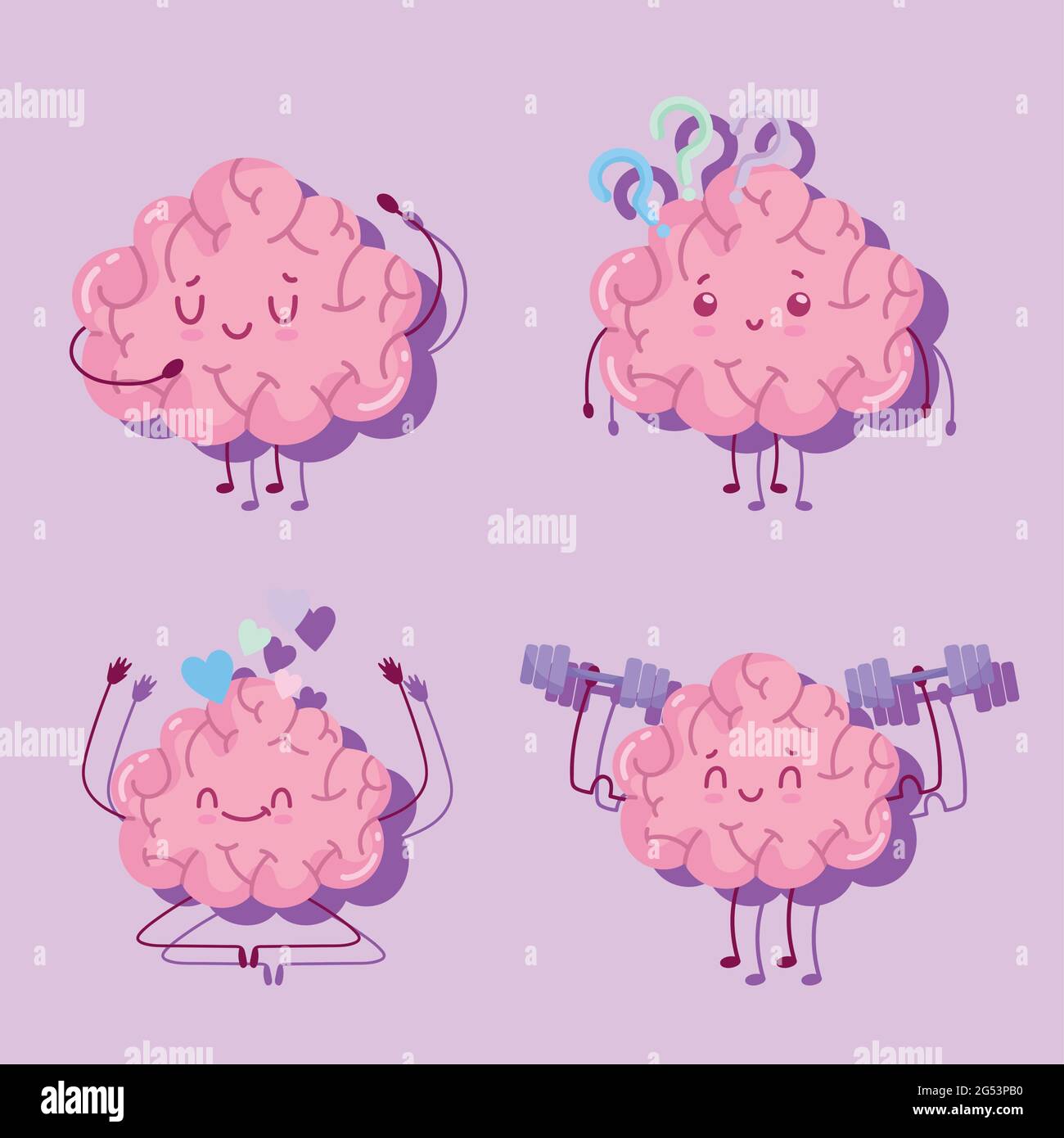 cute brain set Stock Vector Image & Art - Alamy