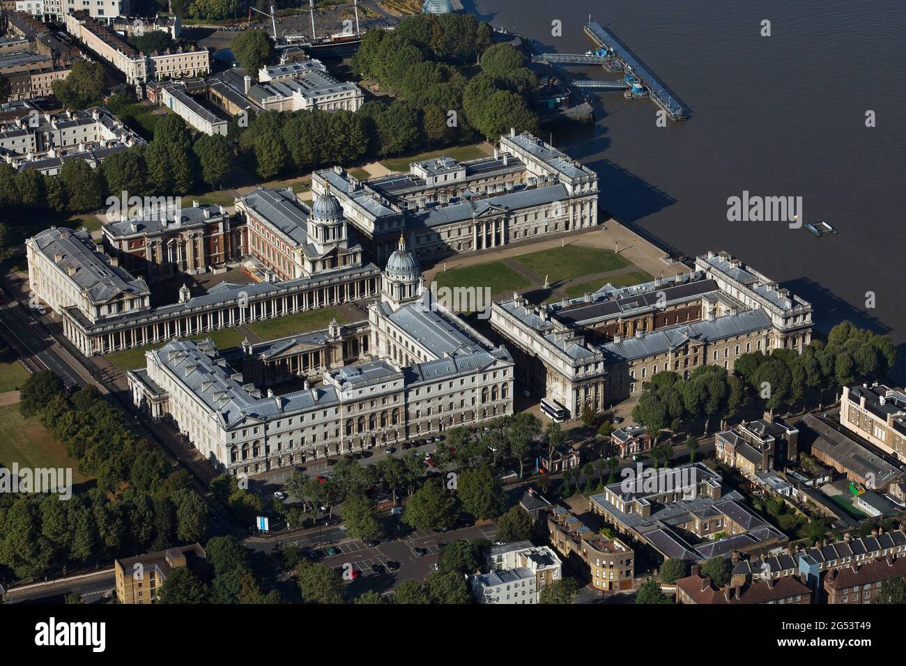 UK, London, Aerial view of National Maritime Museum in Greenwich Stock ...