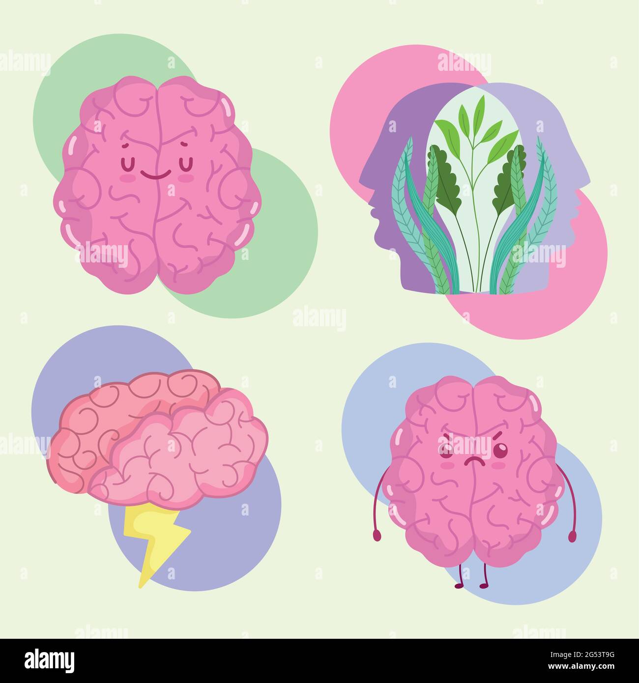 brain cartoon set Stock Vector Image & Art - Alamy