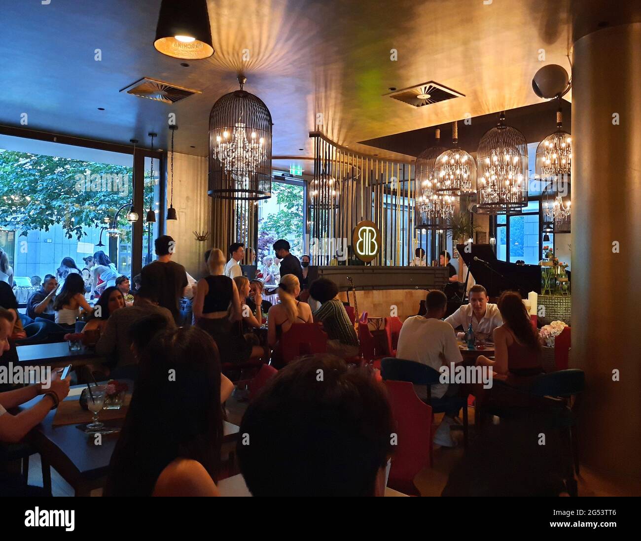 Berlin, Germany. 19th June, 2021. The bar at the opening of the ...