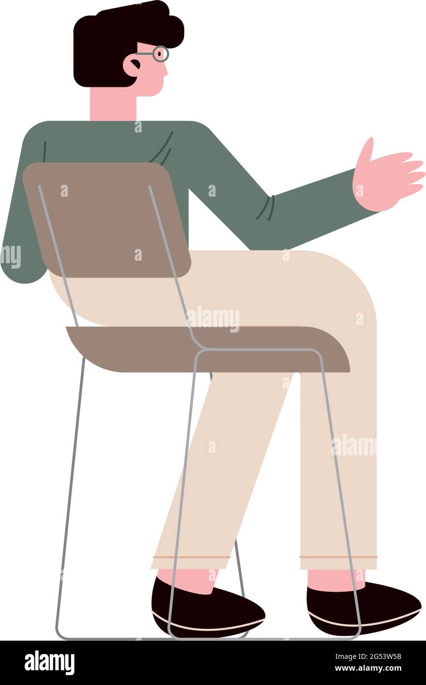 man on chair of back, person human people Stock Vector Image & Art - Alamy