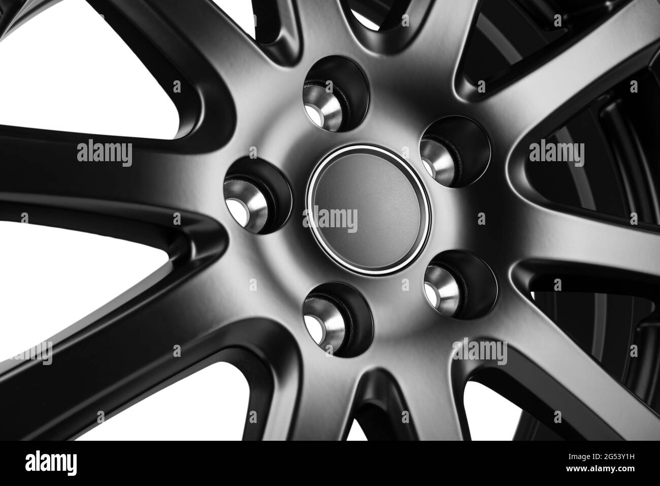 Car Wheel discs. Car wheel Rim black color matt isolated on white ...