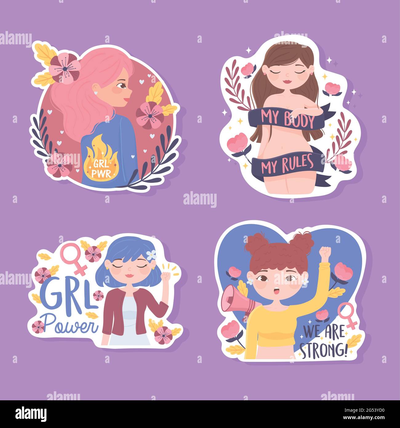 girl power stickers Stock Vector Image & Art - Alamy