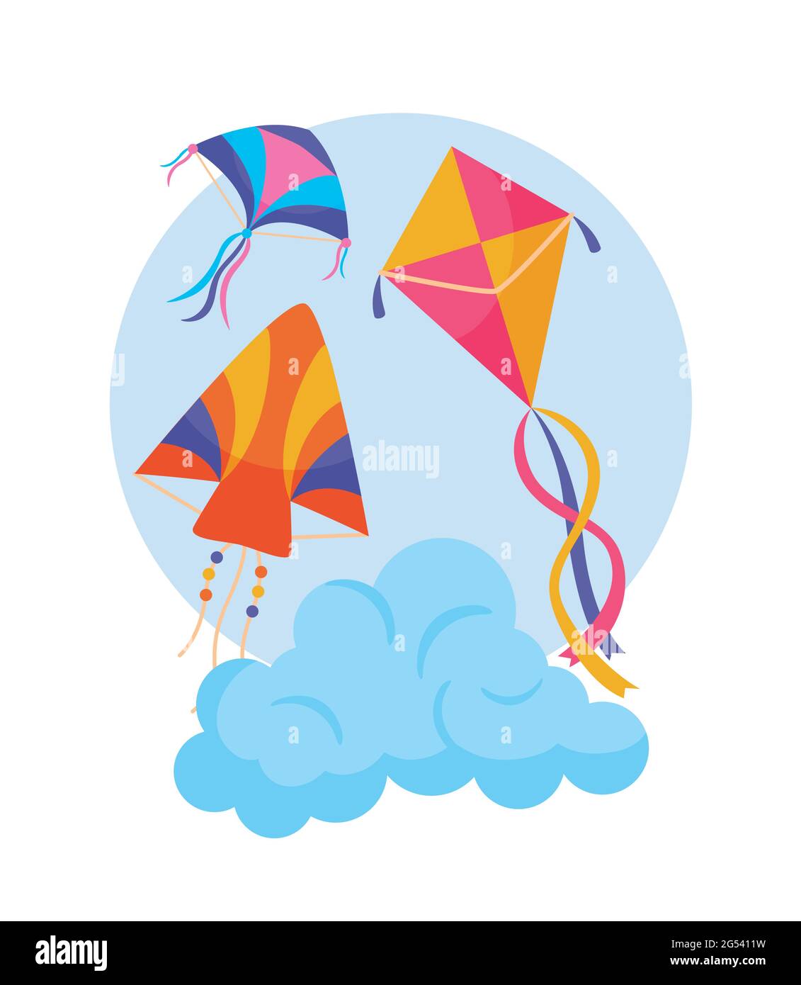 kites on cloud on white background Stock Vector Image & Art - Alamy