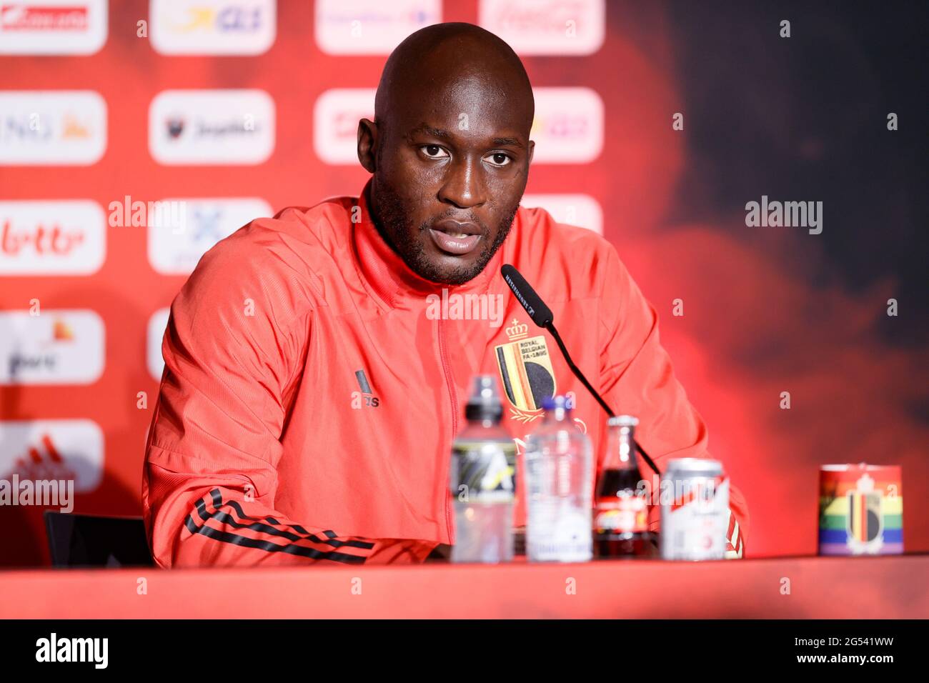Belgium's Romelu Lukaku pictured during a press conference of the ...