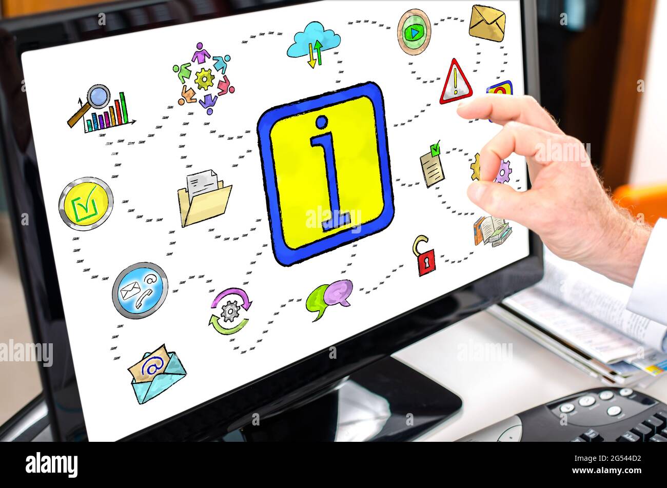 Information concept shown on a computer screen Stock Photo - Alamy