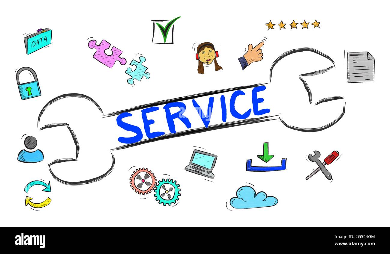 Illustration of a customer service concept Stock Photo - Alamy