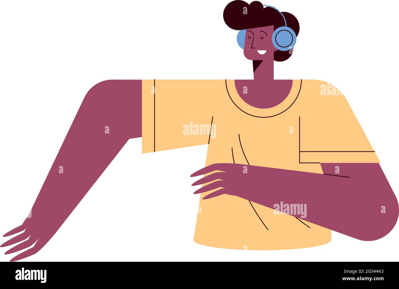 black boy listening music on white background Stock Vector Image & Art ...